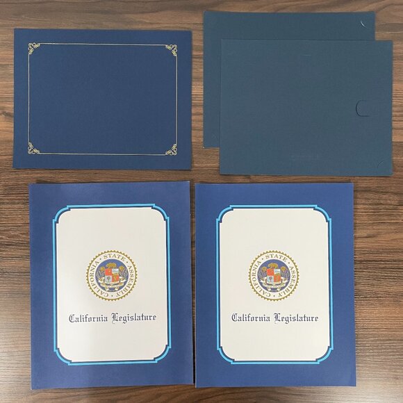 Office | Lot Of 5 Blue Award Certificate Folder Holders For Office ...